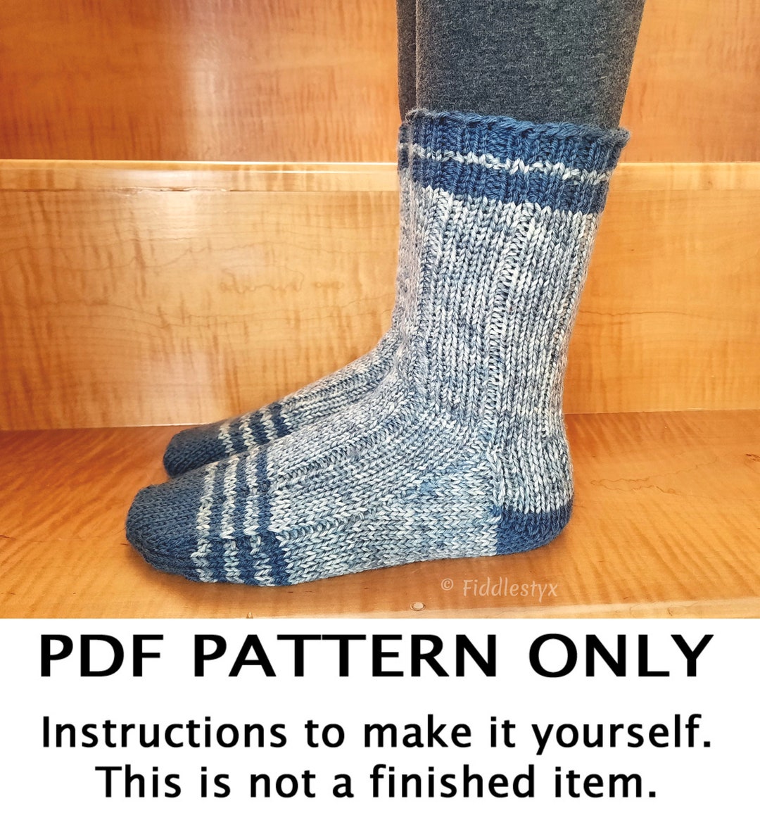 Winnipesaukee Cozy Socks Knitting Pattern: Striped, Worsted Weight (PDF ...
