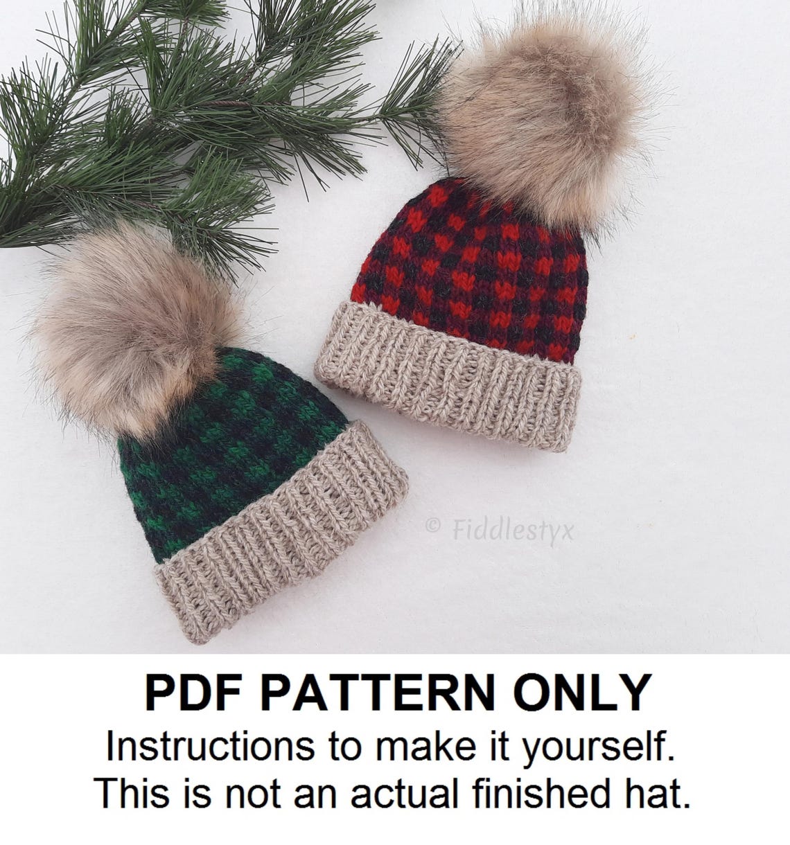 Buffalo Plaid Hat Knitting Pattern: the Paul Beanie - Newborn to Adult ...