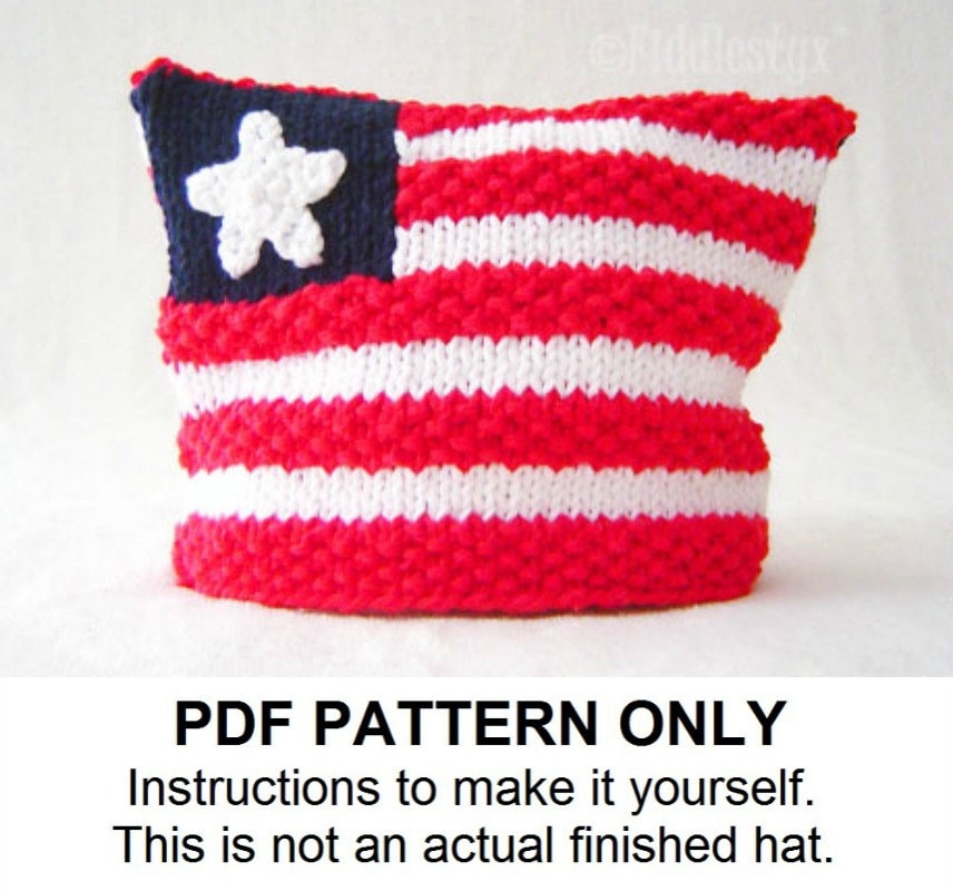 Knitting Pattern American Flag Hat Pattern Hat Knitting | Etsy