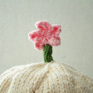 Knitting Pattern - Girls Flowered Hat Knitting Pattern - the JULIA Hat ...