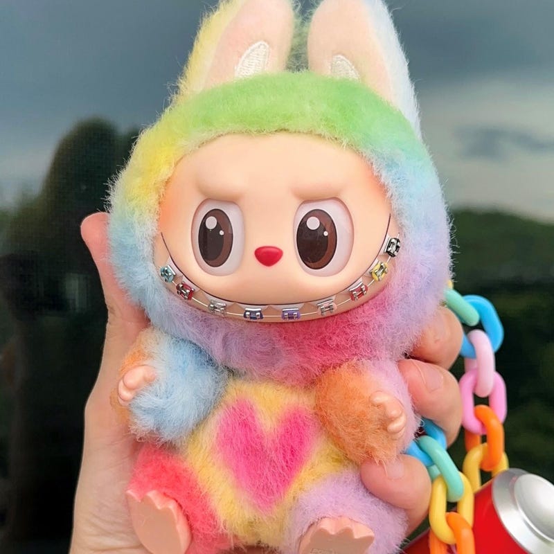 Rainbow Labubu Doll - Etsy UK