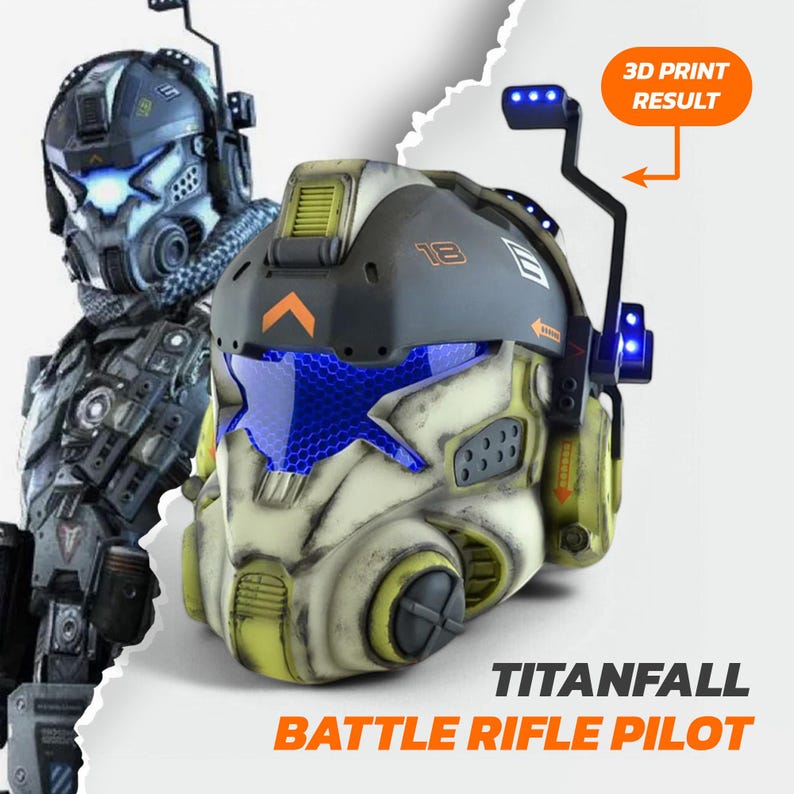Titanfall Battle Rifle Pilot Helmet 3D Model | Titanfall Helmet Print ...
