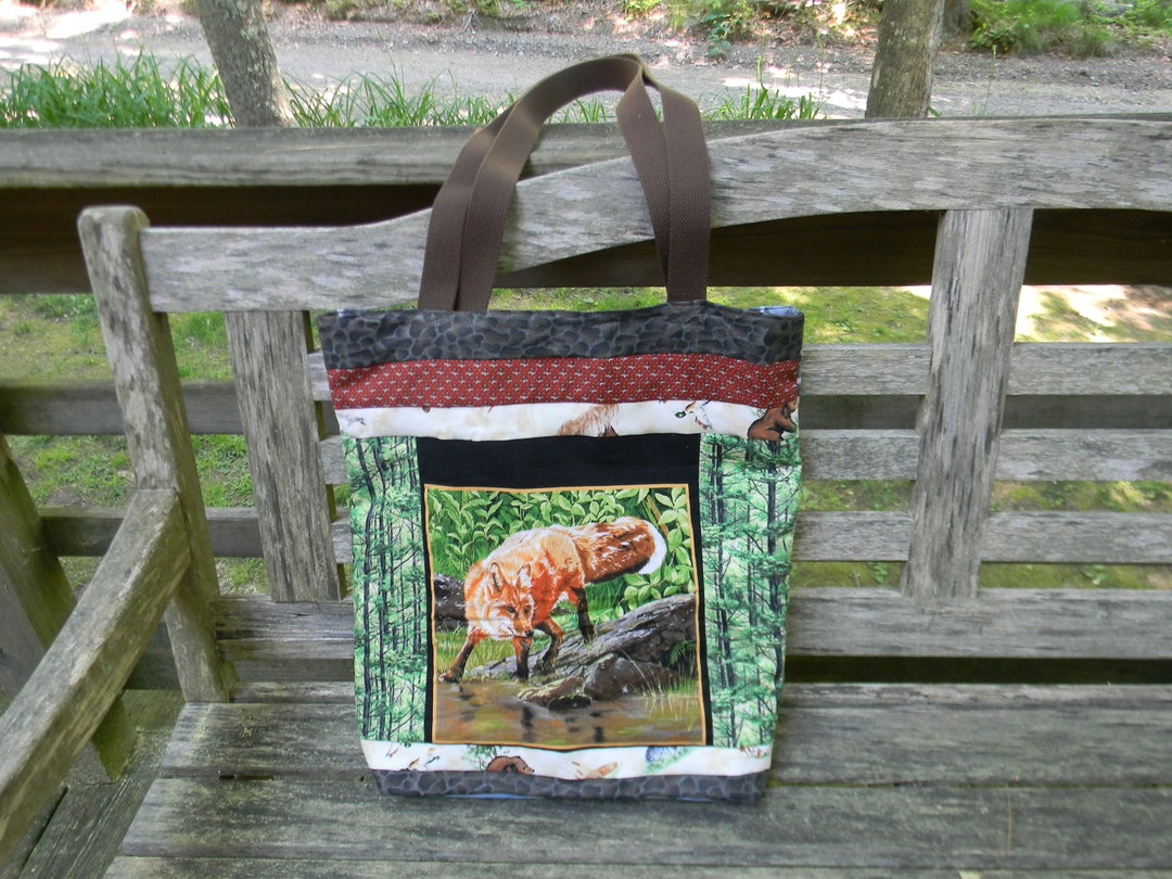 Red Fox Market Bag/tote Bag - Etsy