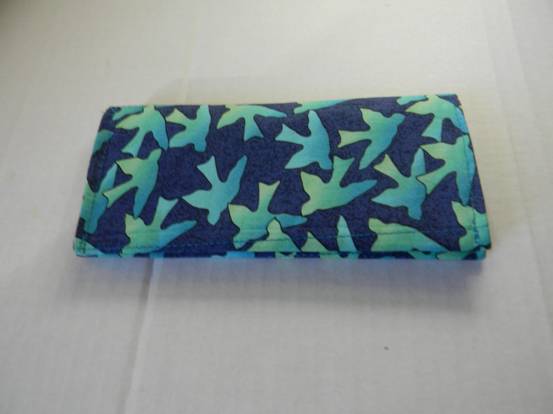 Turquoise Birds Checkbook Cover - Etsy