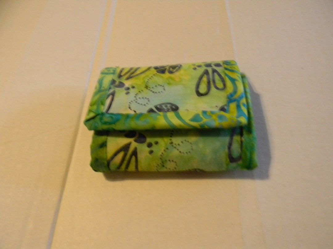 Green Dragonflies and Ladybugs Batik Trifold Wallet - Etsy