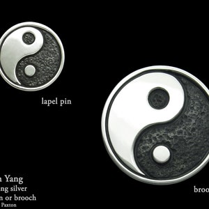 Yin Yang Lapel Pin Yin Yang Brooch Sterling Silver Tai Chi Brooch ...