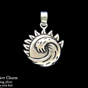 Sun Ocean Wave Charm / Necklace Sterling Silver - Etsy