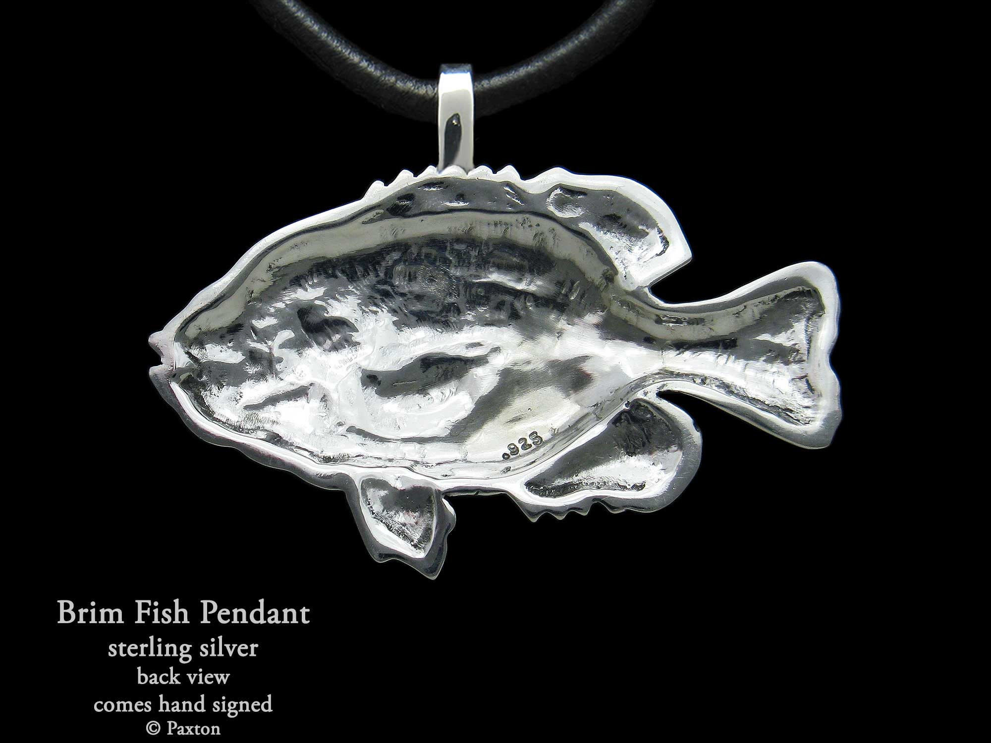 Fish Necklace Bream Pendant in Solid Sterling Silver Sunfish | Etsy