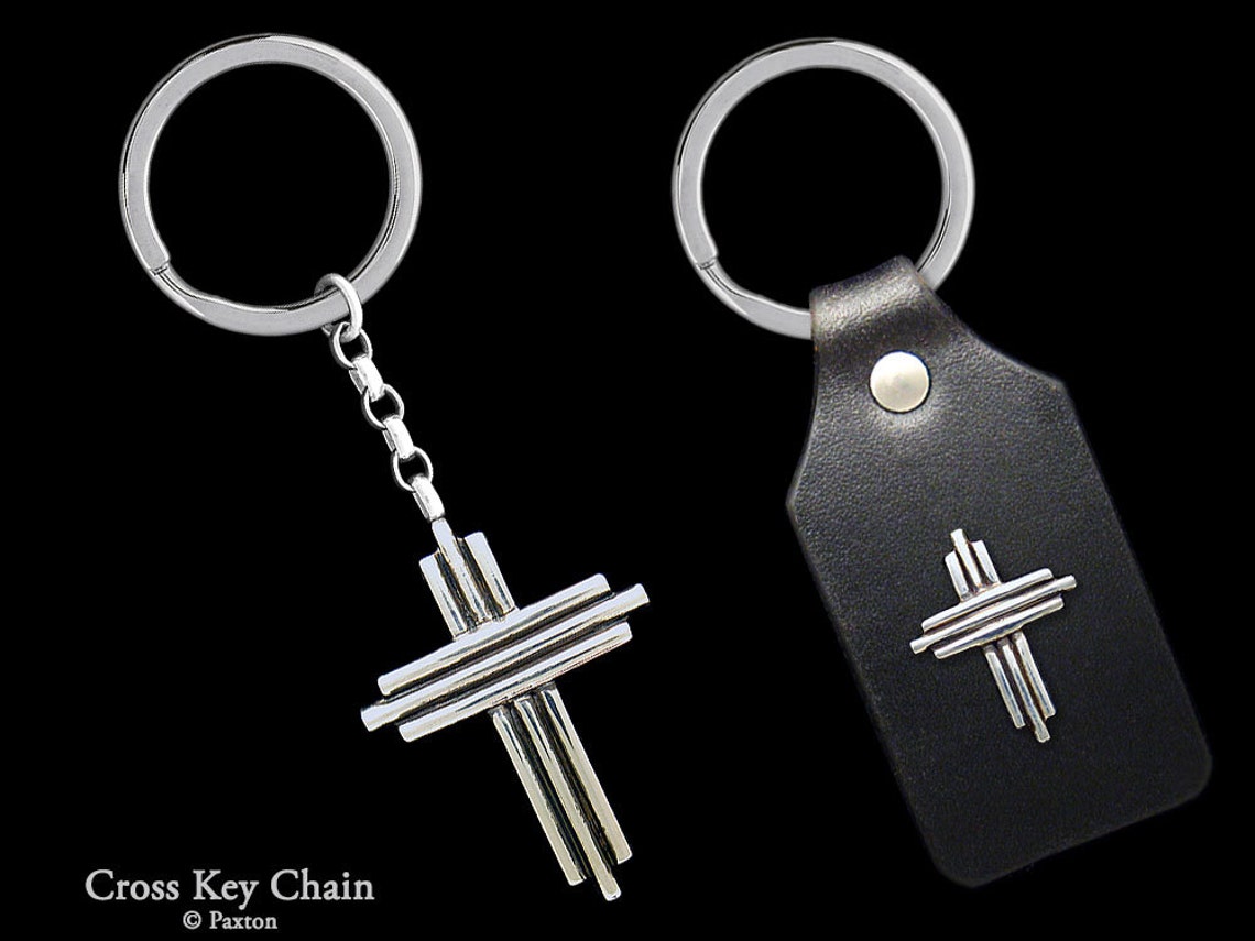 Cross Keychain / Keyring All Sterling Silver or Cross on - Etsy