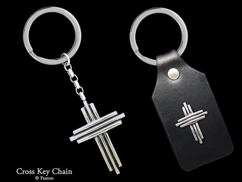 Cross Keychain / Keyring All Sterling Silver or Cross on - Etsy
