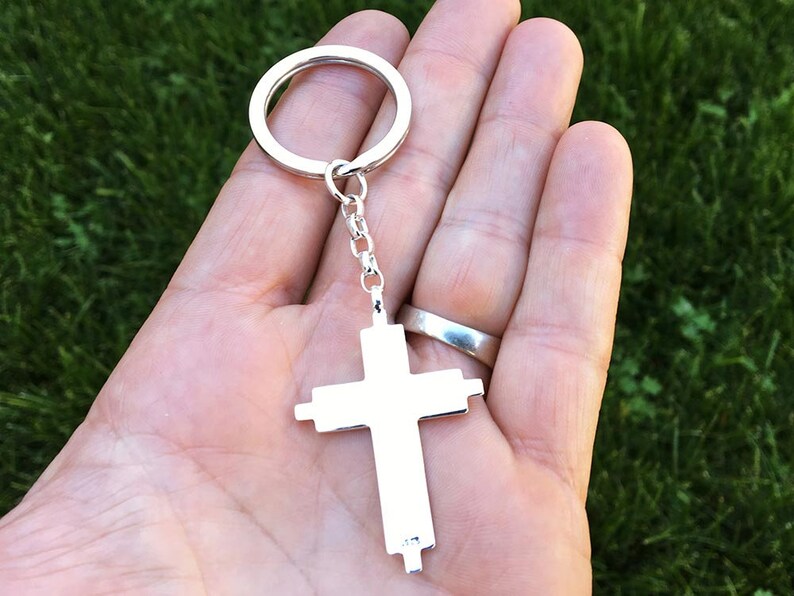 Cross Keychain / Keyring All Sterling Silver or Cross on - Etsy
