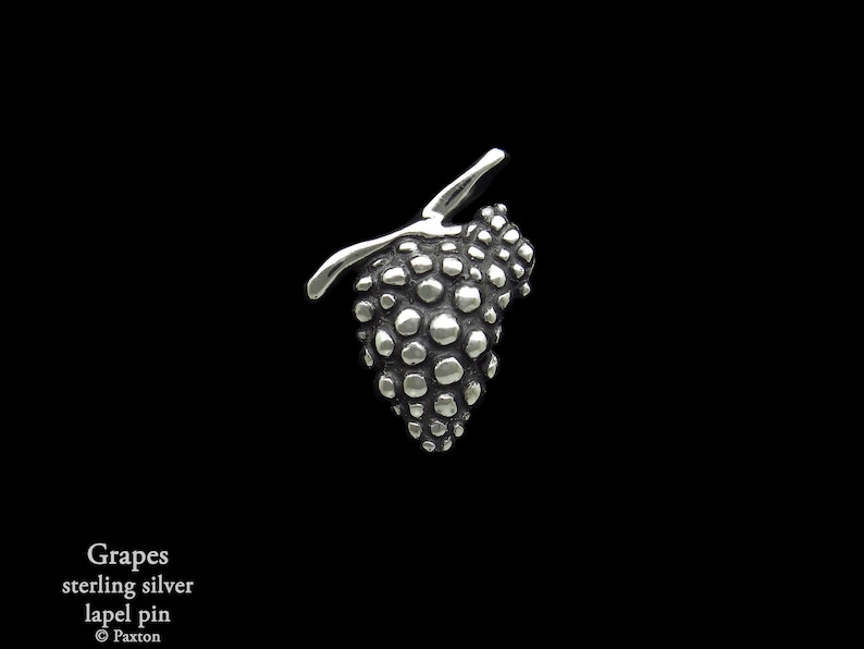 Grape Lapel Pin Sterling Silver Grape Vine Pin Red Wine Lapel - Etsy