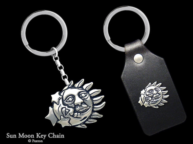 Sun and Moon Keychain / Keyring All Sterling Silver or Sun Moon on ...