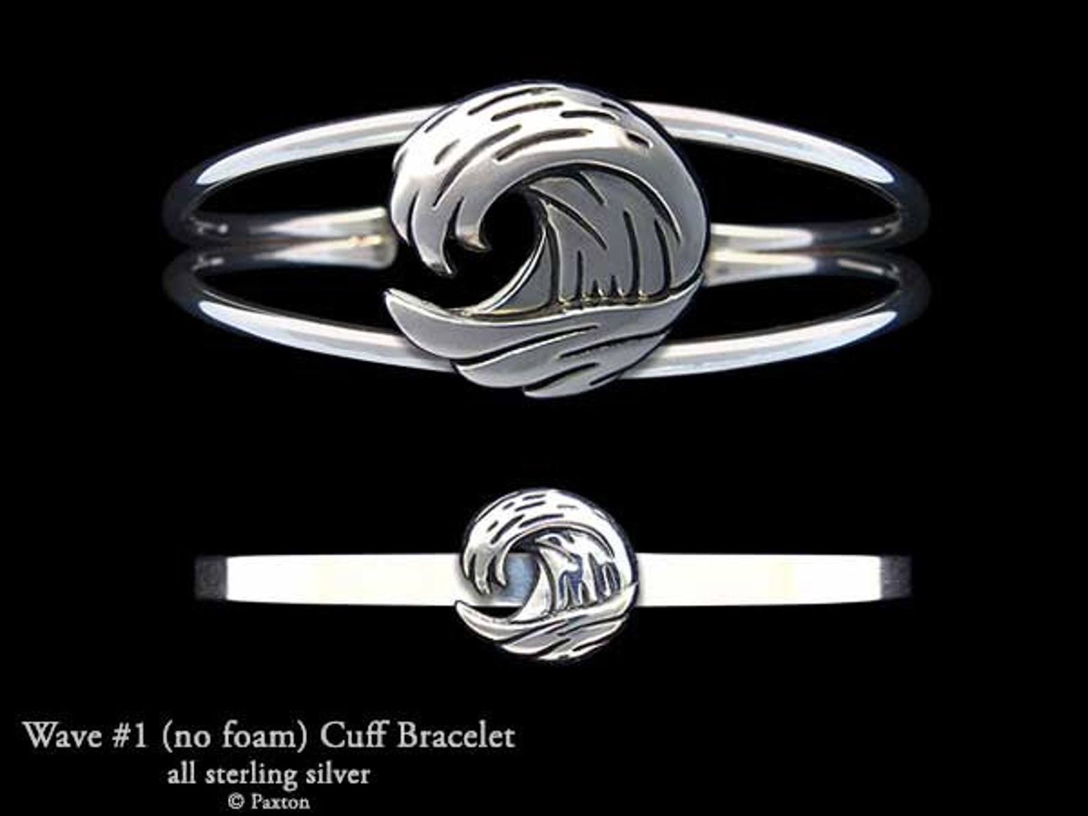 Ocean Wave Bracelet Sterling Silver Wave Cuff Bracelet - Etsy