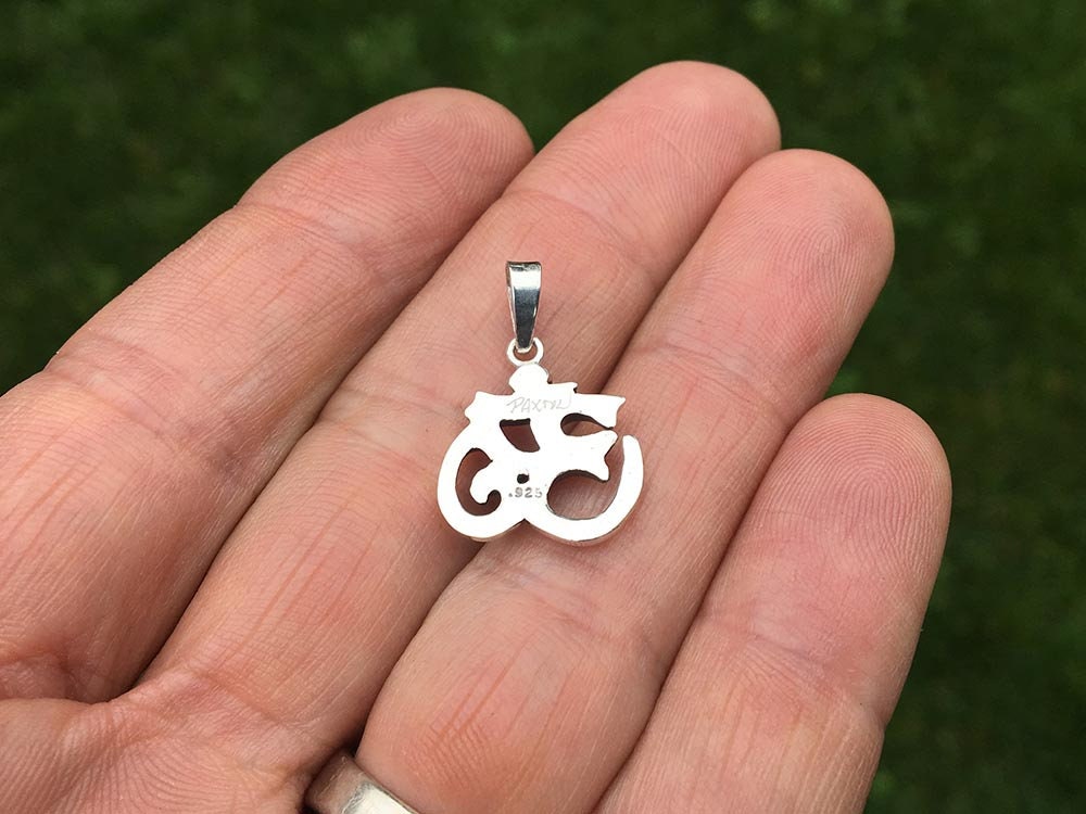OM Symbol Charm / Necklace Sterling Silver | Etsy
