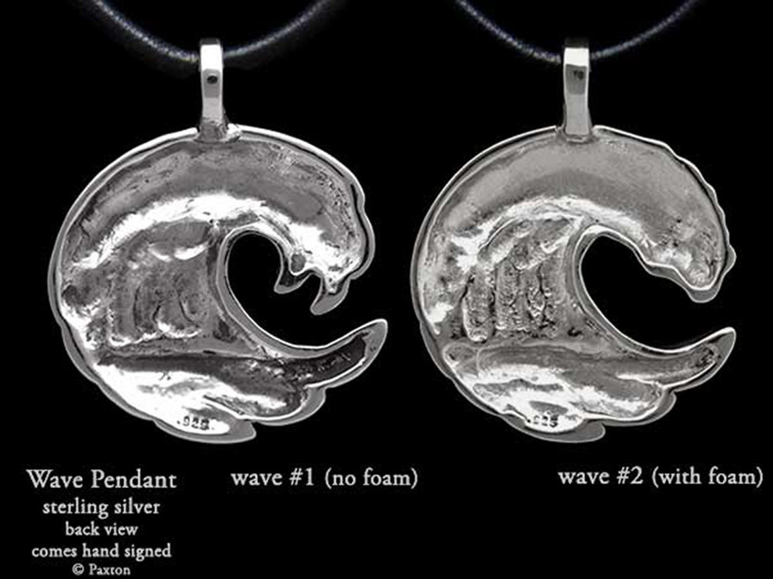 Ocean Wave Pendant Necklace Sterling Silver - Etsy