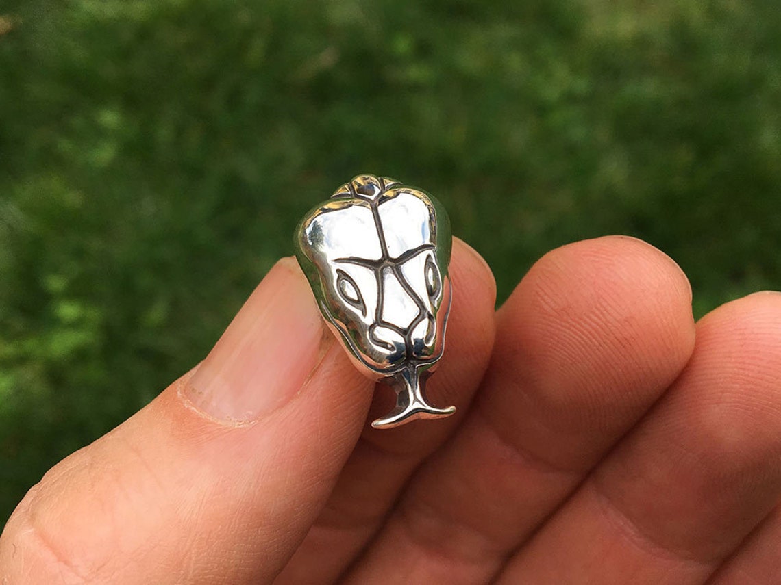 Snake Head Lapel Pin or Snake Head Brooch Sterling Silver | Etsy