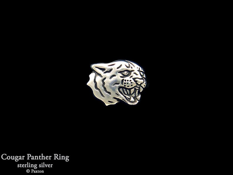 Cougar Head Ring Sterling Silver Puma Ring Mountain Lion Ring - Etsy