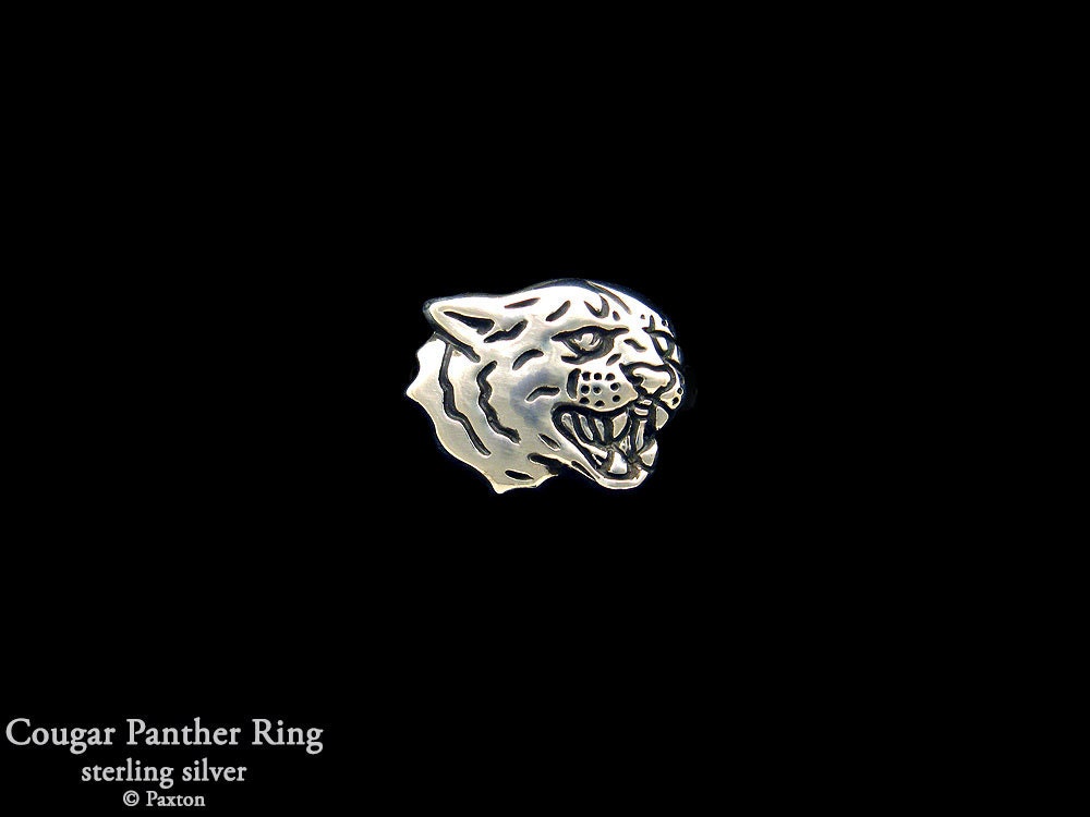 Cougar Head Ring Sterling Silver Puma Ring Mountain Lion Ring | Etsy