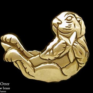 Sea Otter Belt Buckle Sterling Silver or Yellow Brass - Etsy