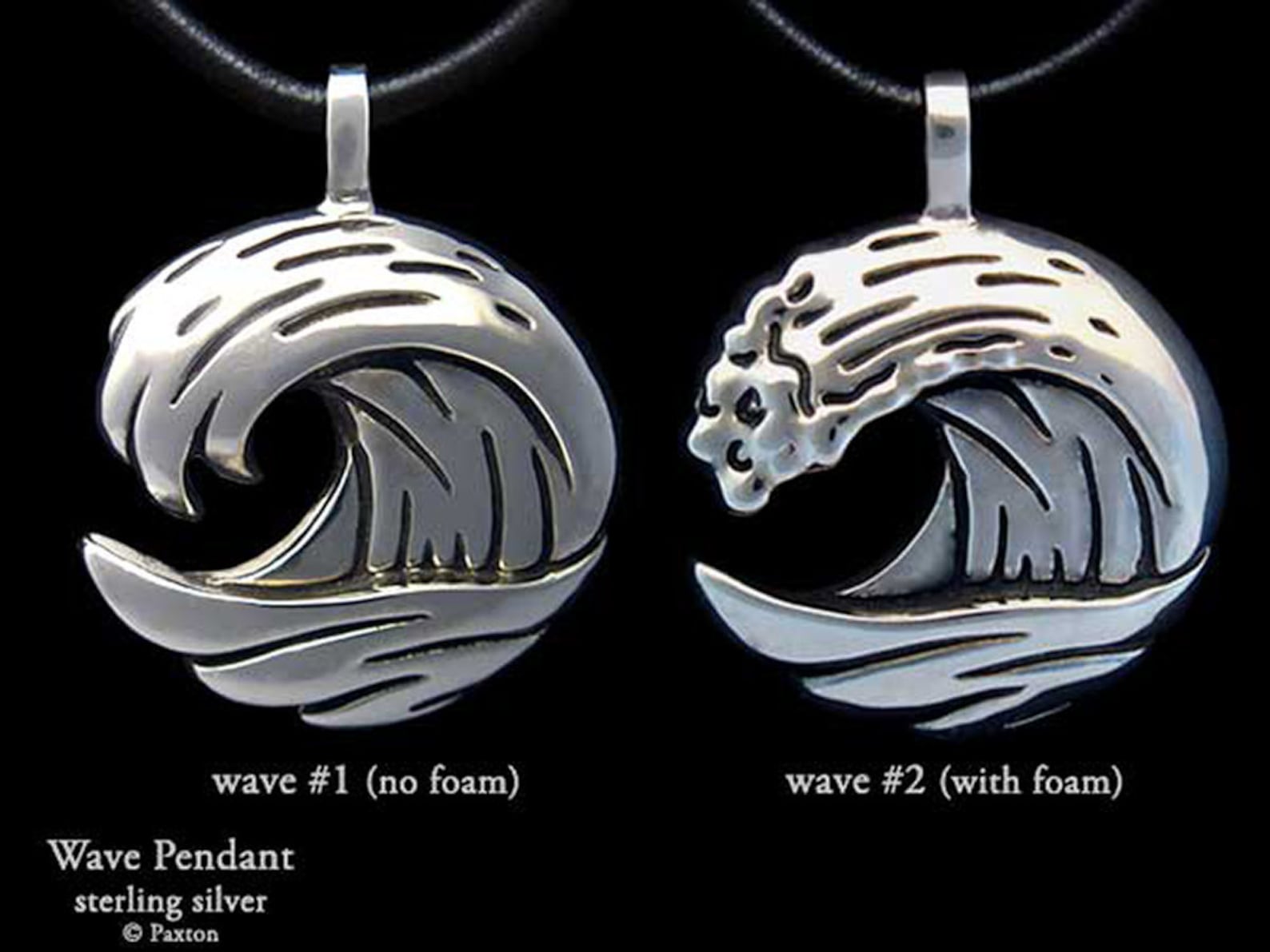 Ocean Wave Pendant Necklace Sterling Silver - Etsy