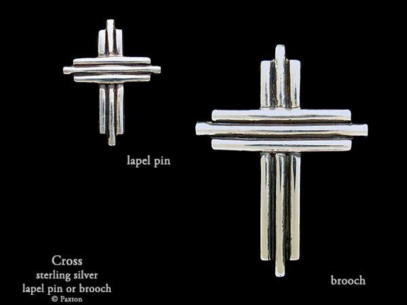 Cross Lapel Pin or Cross Brooch Sterling Silver - Etsy