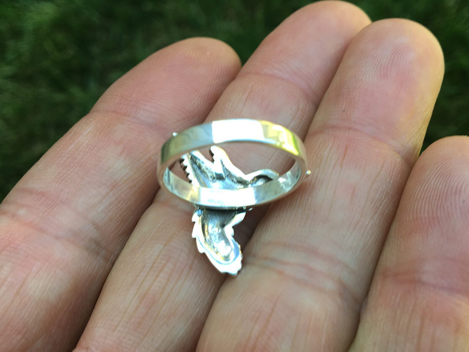 Hummingbird Ring Sterling Silver | Etsy