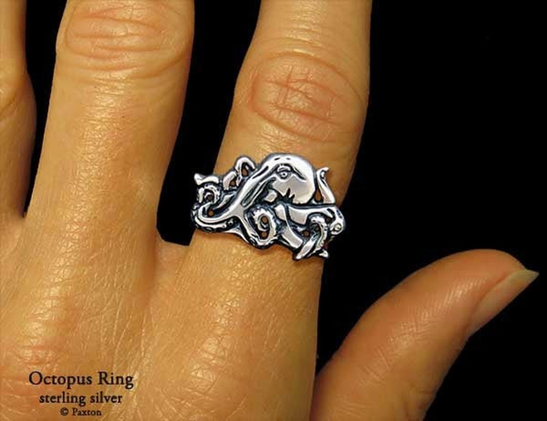 Octopus Ring Sterling Silver - Etsy