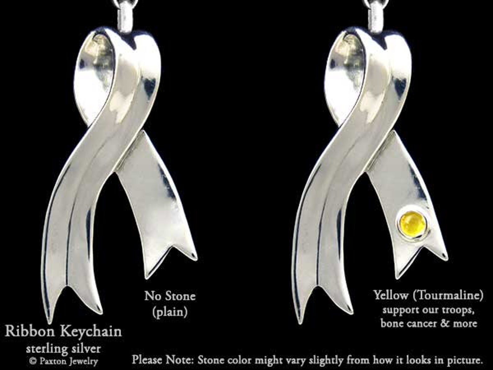 Awareness Ribbon Keychain / Keyring Sterling Silver Breast - Etsy