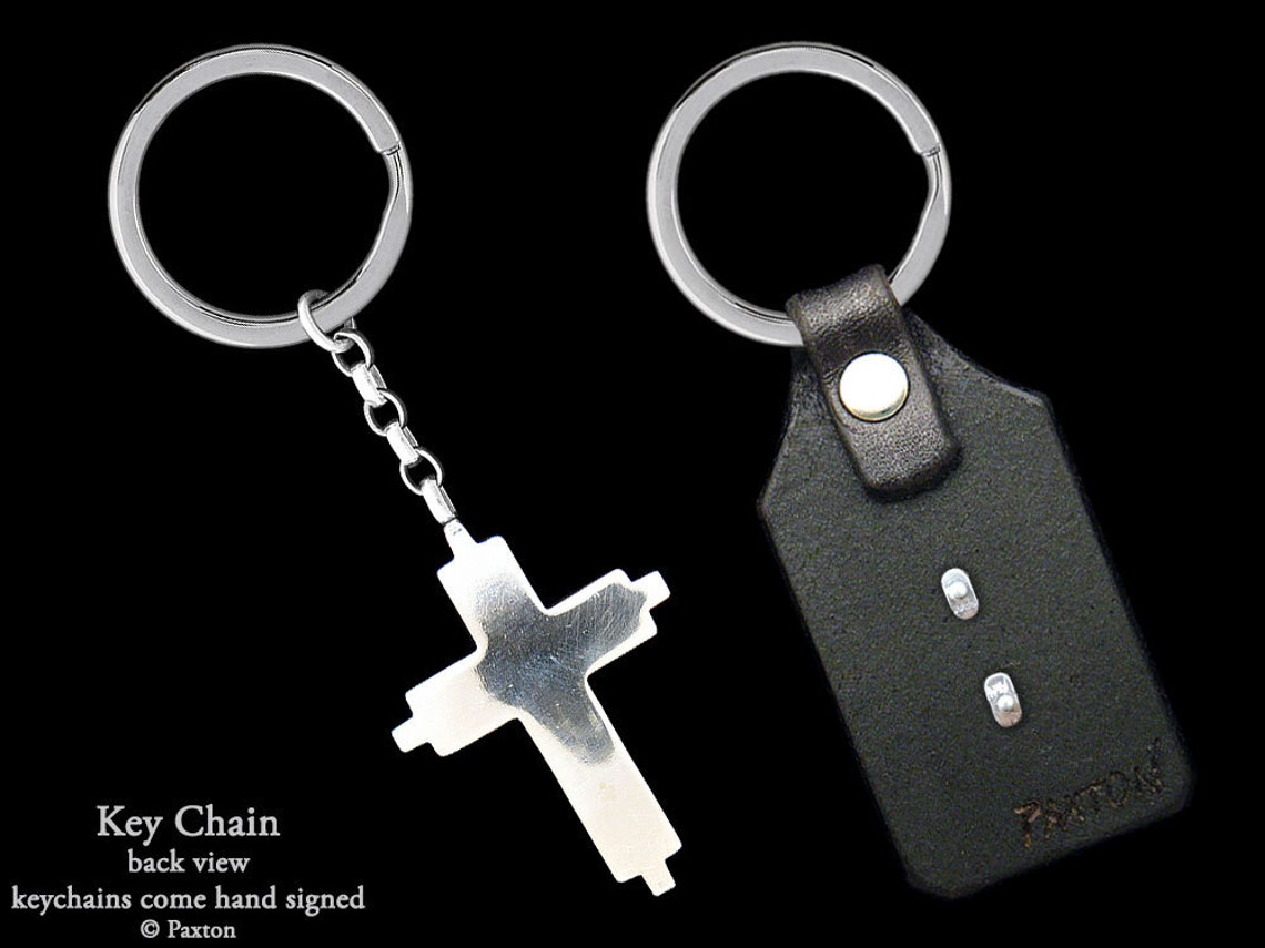 Cross Keychain / Keyring All Sterling Silver or Cross on - Etsy