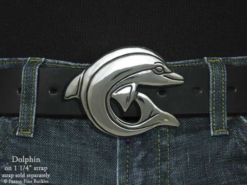 Dolphin Belt Buckle Sterling Silver or Yellow Brass - Etsy