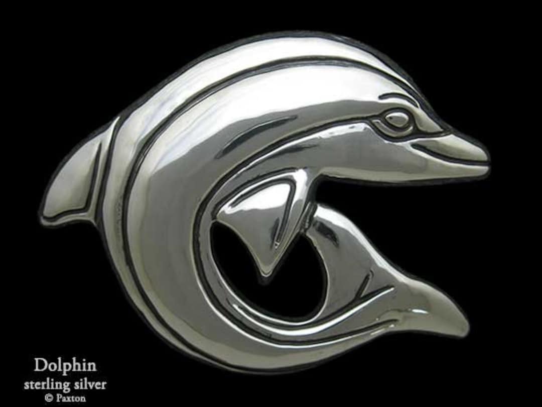 Dolphin Belt Buckle Sterling Silver or Yellow Brass - Etsy