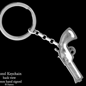 Pistol Revolver Keychain / Keyring Sterling Silver Zombie Gun Key Chain ...