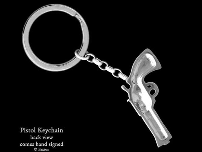 Pistol Revolver Keychain / Keyring Sterling Silver Zombie Gun - Etsy