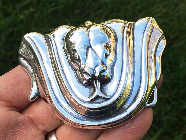 Snake Belt Buckle Sterling Silver or Yellow Brass - Etsy