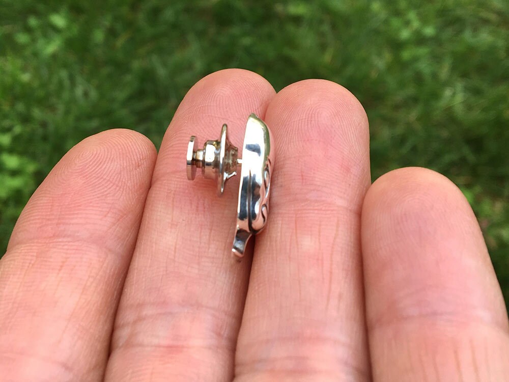 Snake Head Lapel Pin or Snake Head Brooch Sterling Silver | Etsy