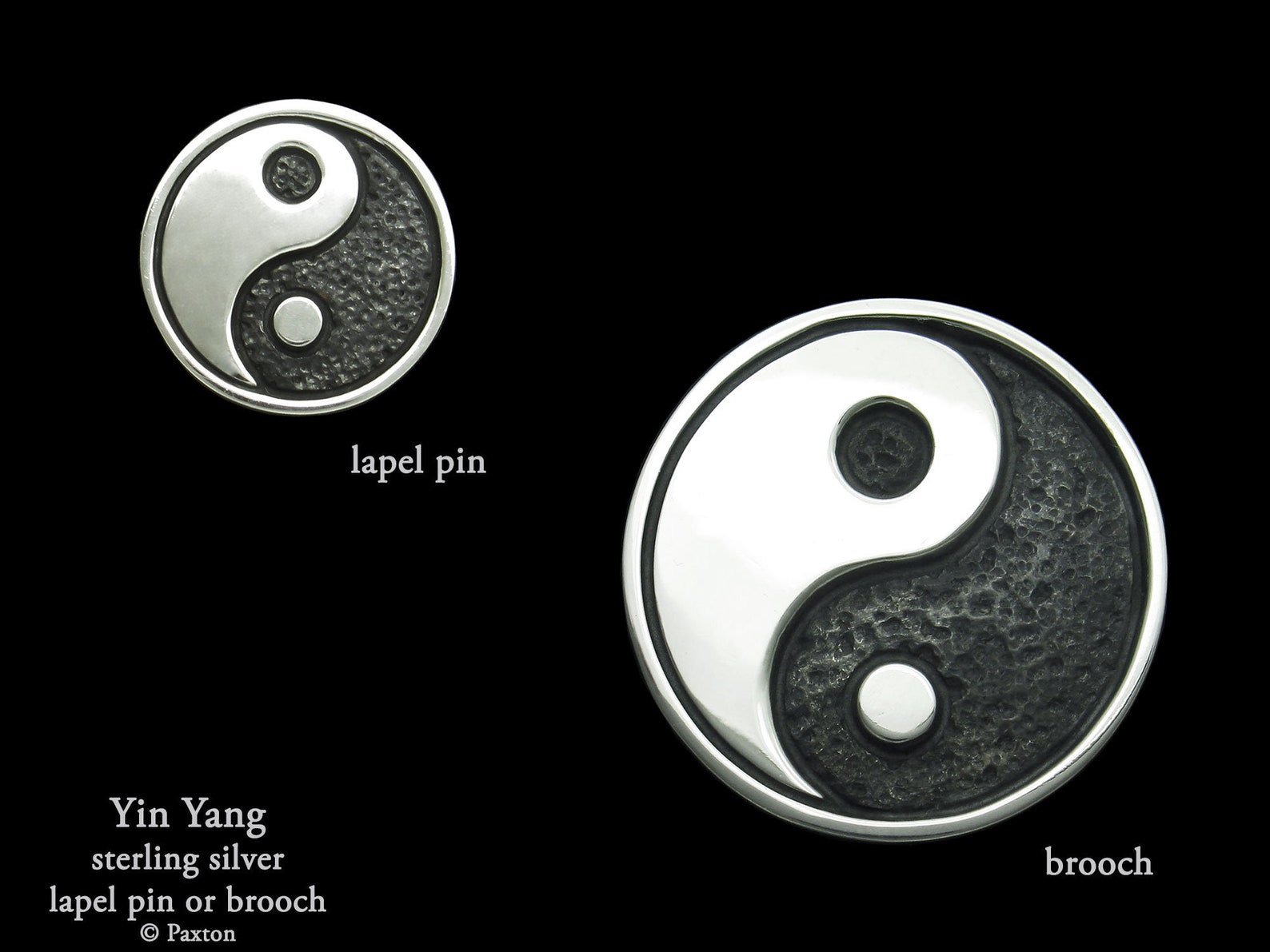 Yin Yang Lapel Pin Yin Yang Brooch Sterling Silver Tai Chi - Etsy