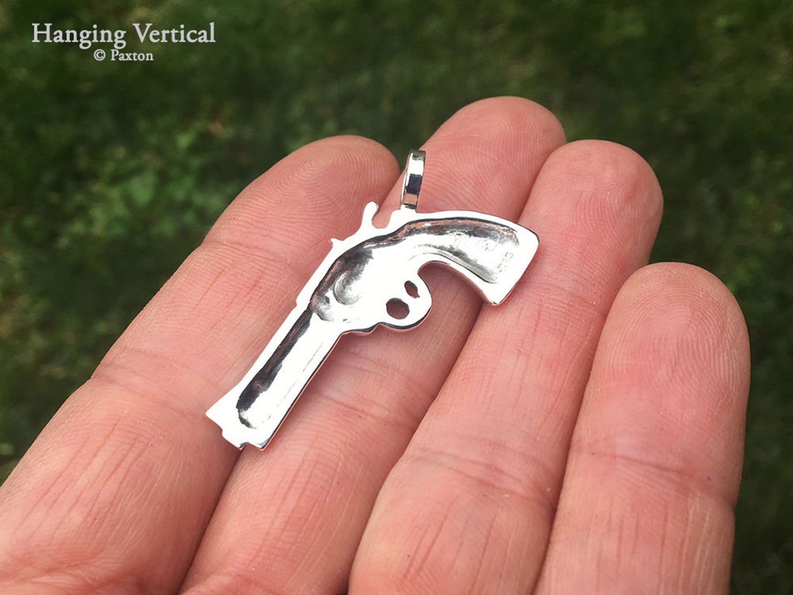 Pistol Pendant Necklace Sterling Silver Zombie Pistol Revolver - Etsy
