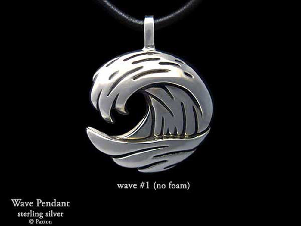 Ocean Wave Pendant Necklace Sterling Silver | Etsy
