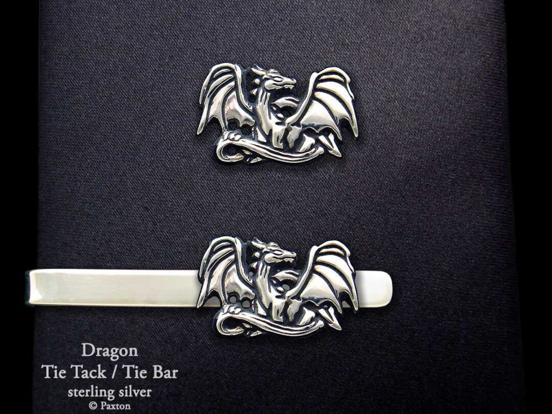 Dragon Tie Tack or Dragon Tie Bar / Tie Clip Sterling Silver - Etsy