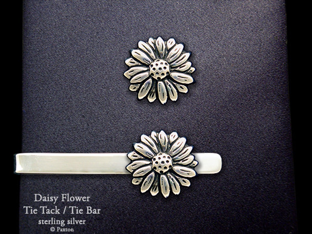 Daisy Tie Tack or Daisy Flower Tie Bar / Tie Clip Sterling Silver - Etsy