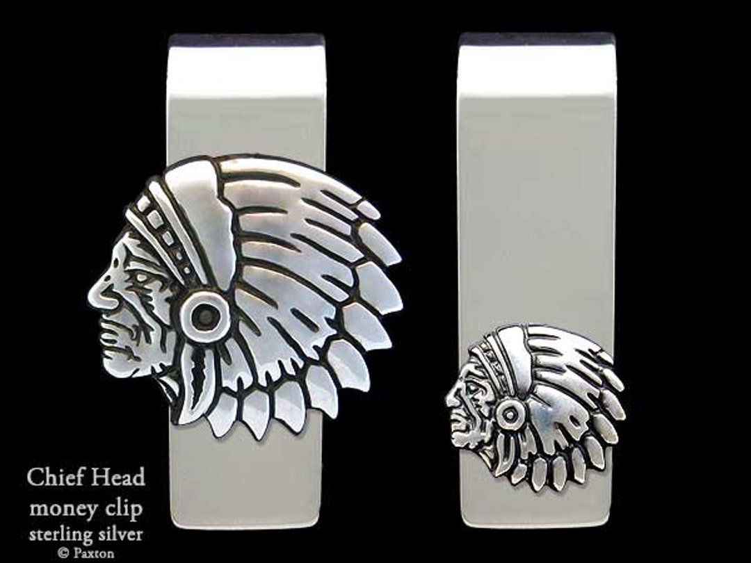 Indian Chief Head Money Clip Sterling Silver - Etsy