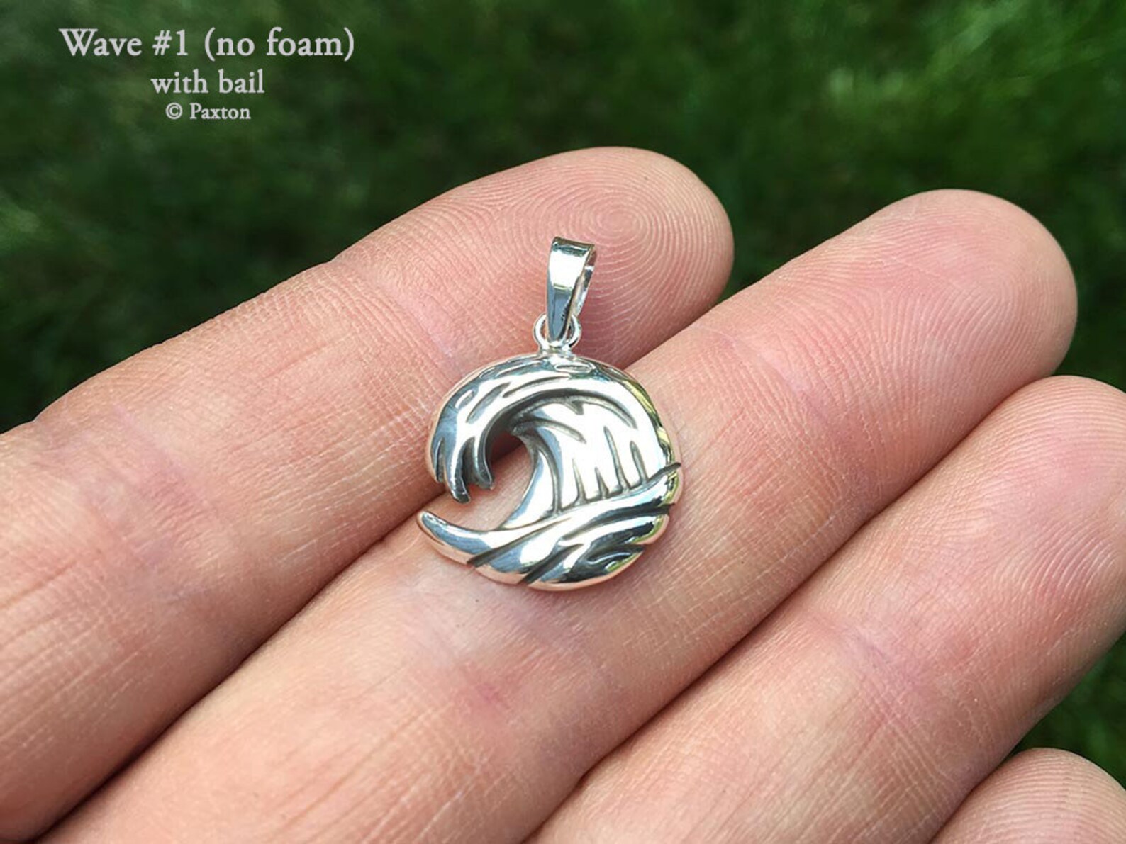 Ocean Wave Charm / Necklace Sterling Silver - Etsy