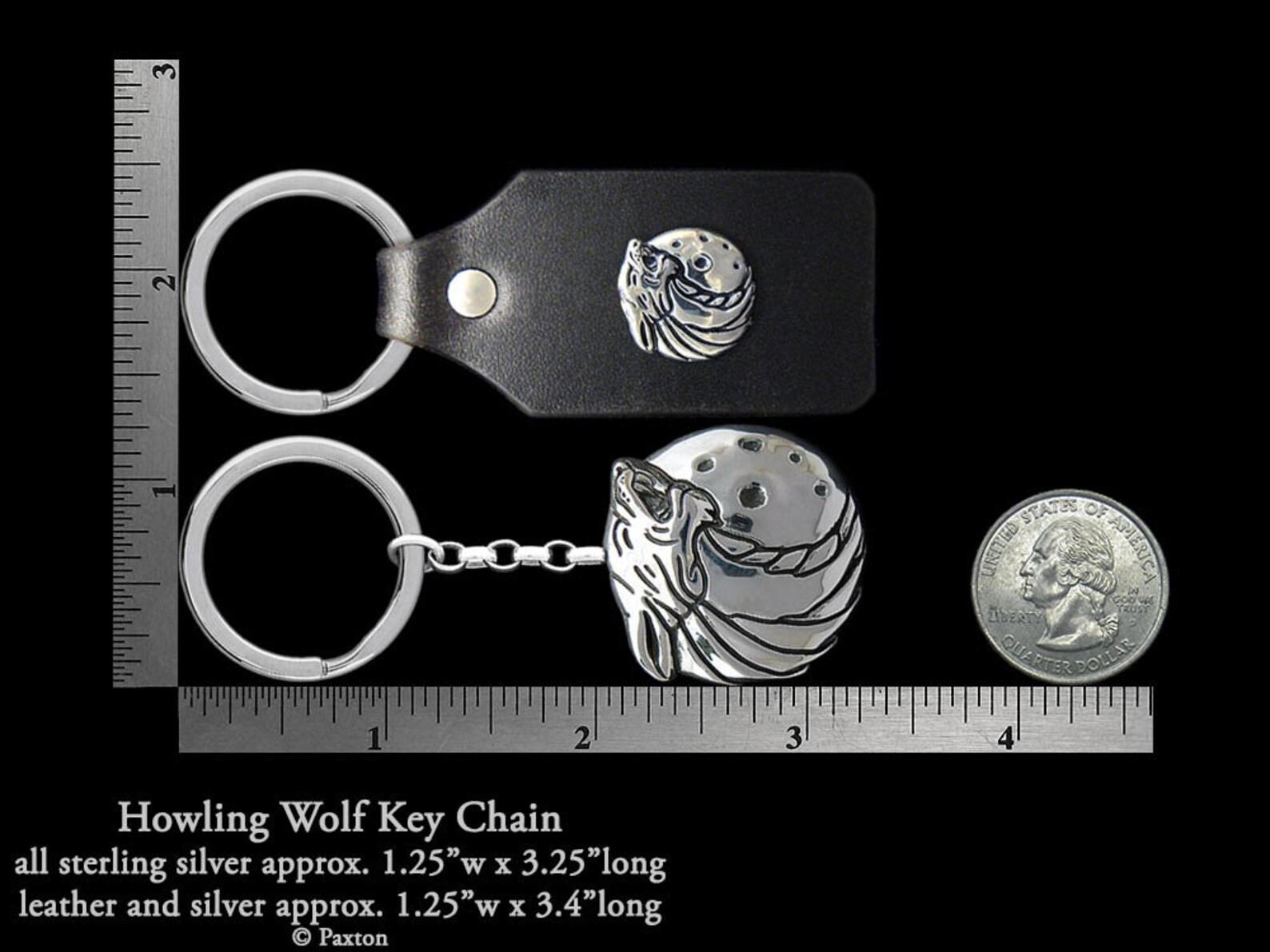 Wolf Head Keychain / Keyring All Sterling Silver or Wolf - Etsy