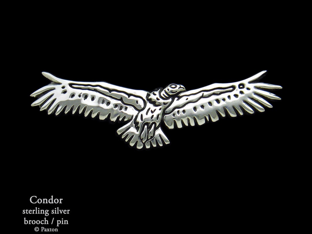 Condor Brooch Pin Sterling Silver California Condor Pin, Bird Brooch ...