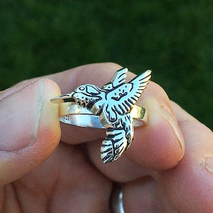 Hummingbird Ring Sterling Silver - Etsy