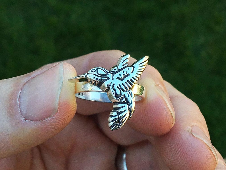 Hummingbird Ring Sterling Silver - Etsy