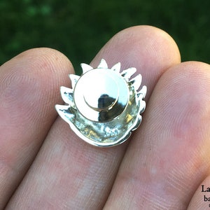 Sun Wave Lapel Pin Sterling Silver Ocean Wave Sun Pin - Etsy