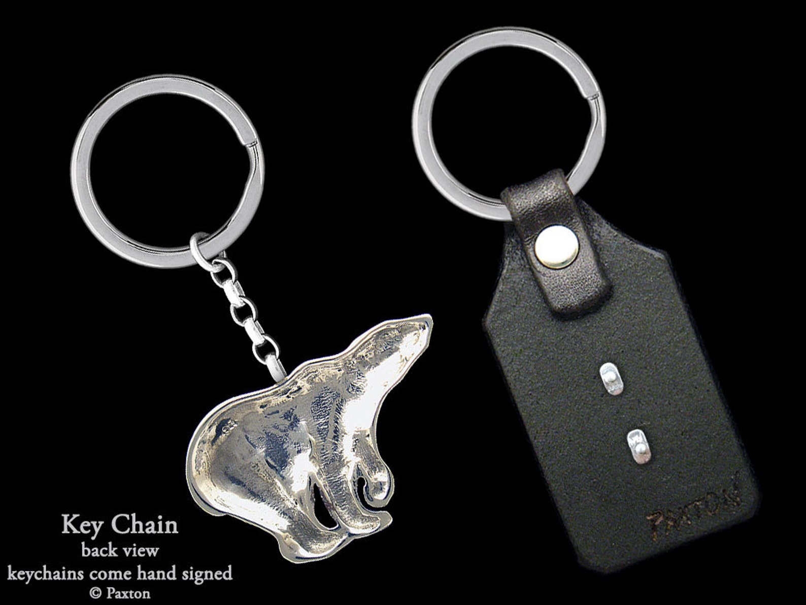 Polar Bear Keychain / Keyring All Sterling Silver or Polar Bear on ...