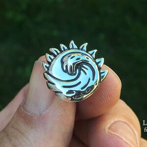 Sun Wave Lapel Pin Sterling Silver Ocean Wave Sun Pin - Etsy